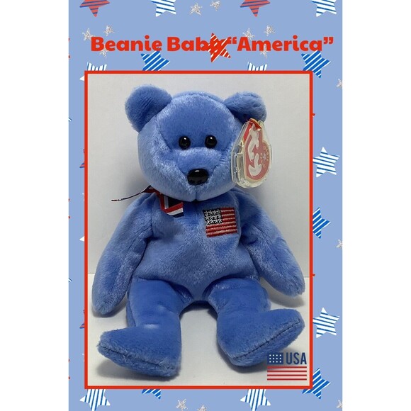 Other | Ty Beanie Baby America American Red Cross Bear God Bless ...